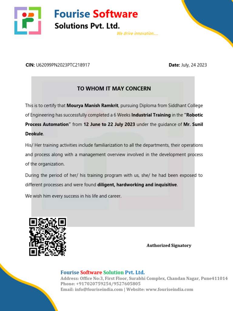Industrial Training Cirtificate | PDF