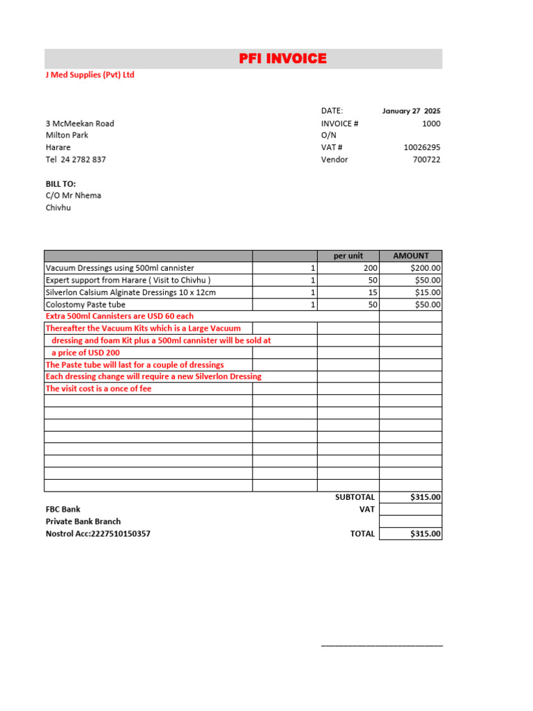 NHEMA PROFORMA INVOICE | PDF