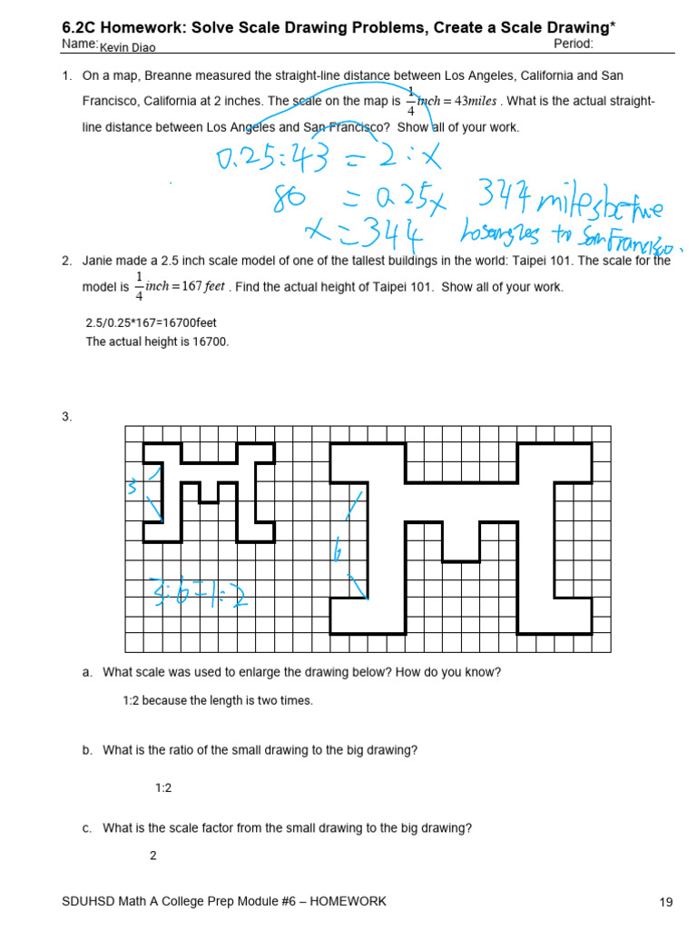 Scale Drawing and Probability Homework | PDF | Mathematics