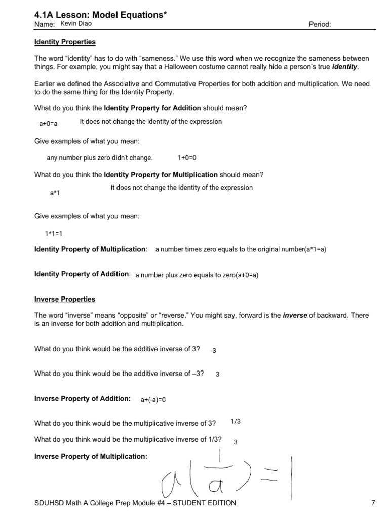 Kevin Diao - 4.1A Lesson - Math A | PDF | Algebra | Mathematical Analysis