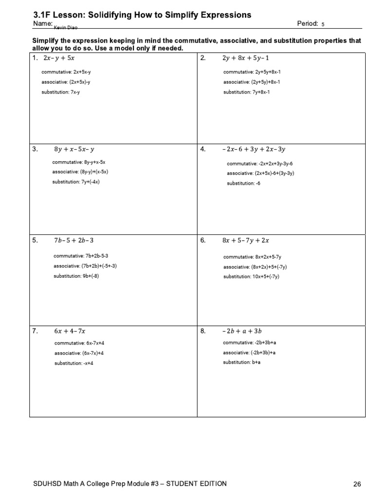 Kevin Diao - 3.1F Lesson - Math A | PDF | Functions And Mappings | Syntax (Logic)