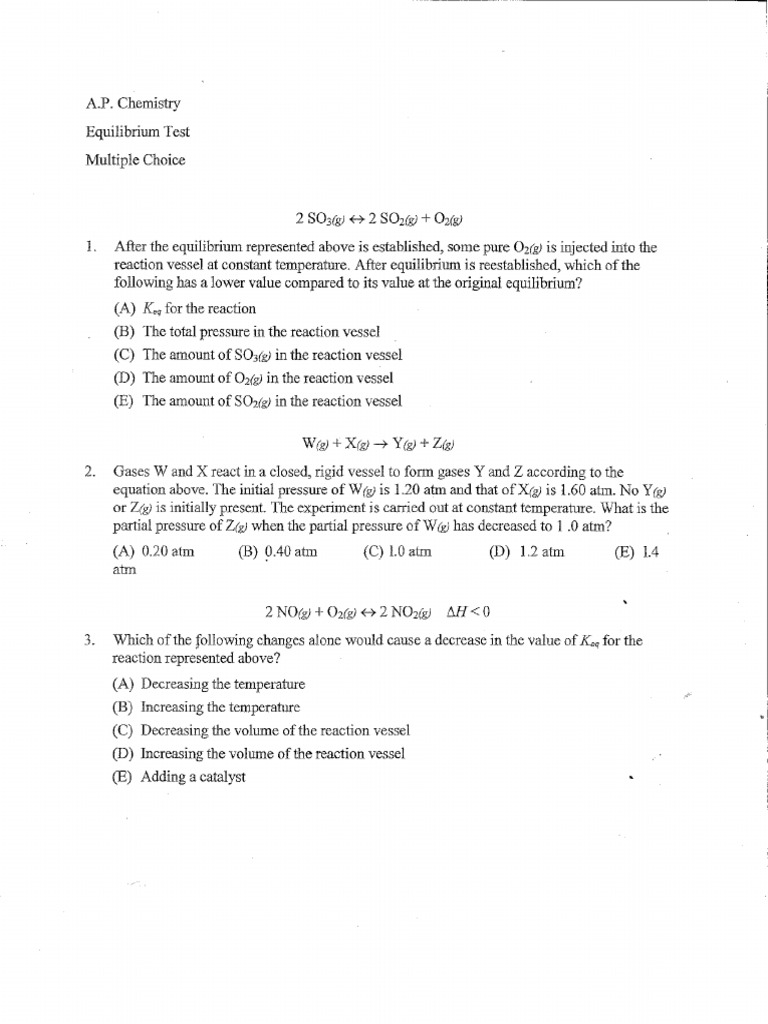 Equilibrium Test | PDF