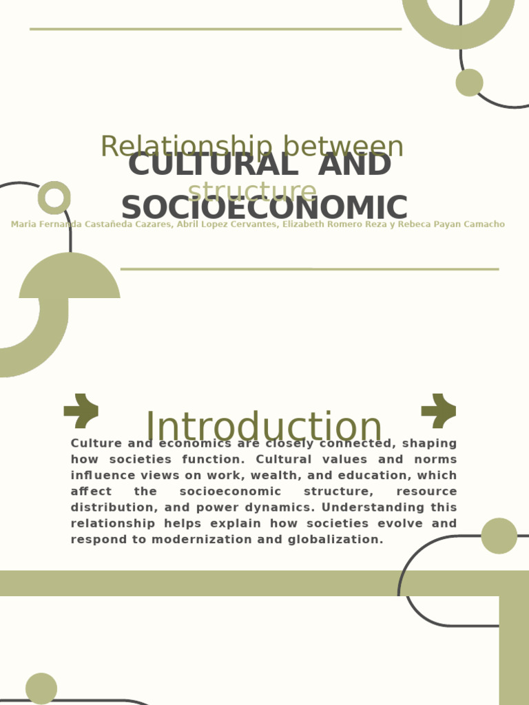 Cultural Impact on Socioeconomic Structures | PDF | Society | Economics