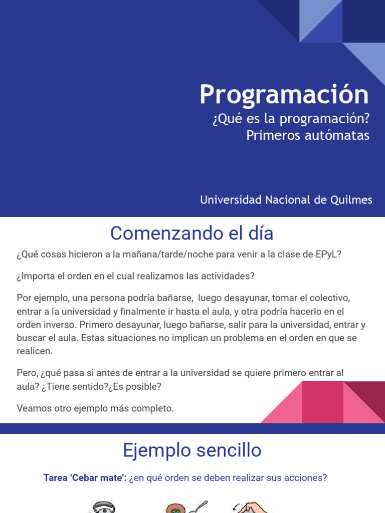 V2024 Programacion 1 Que Es La Programacion y Primeros Automatas TEORIA ...