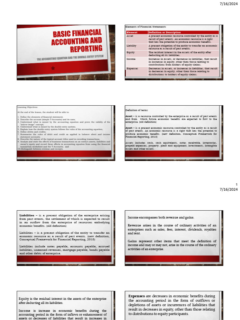 02 - Intro in Basic Financial Accounting and Reporting | PDF | Debits ...