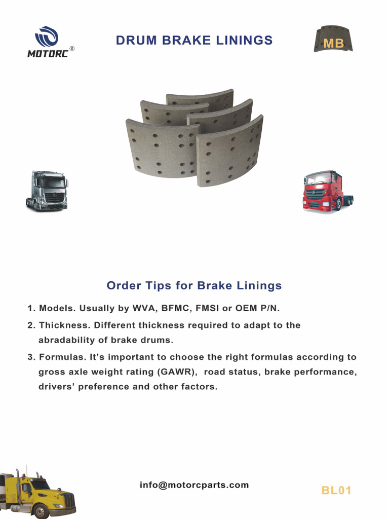 Brake Linings Order Tips Guide | PDF