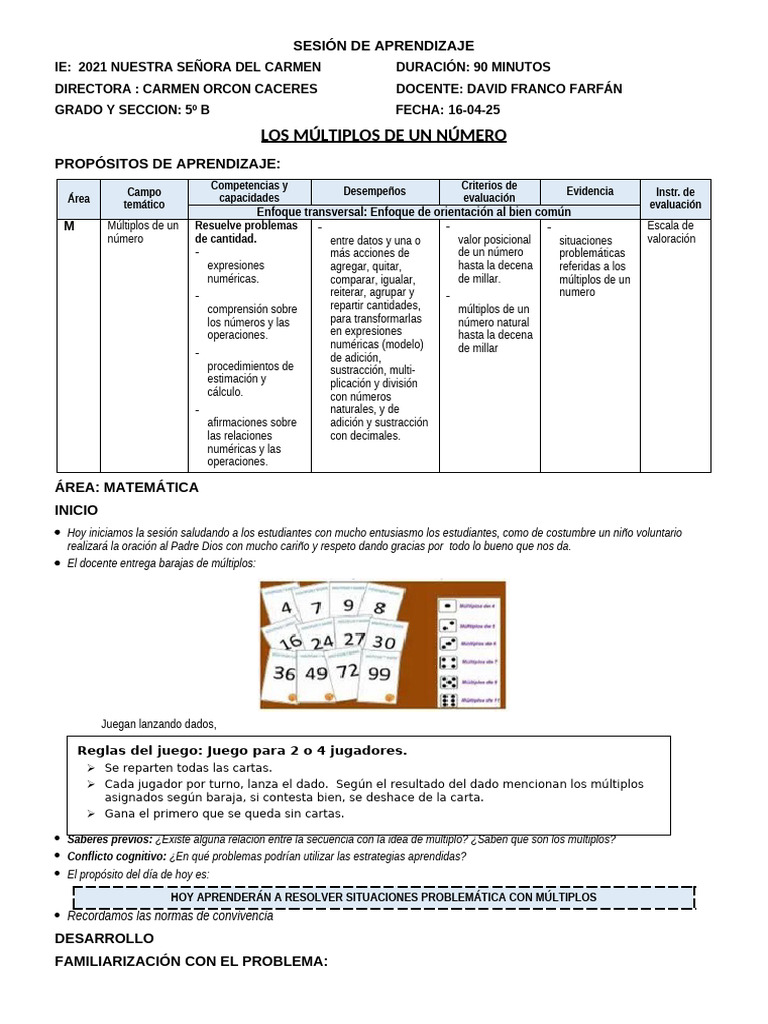 5B_MATEM_multiplos de numero_16-04 | PDF | Números | Matemática Elemental