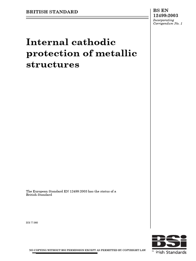 Internal Cathodic Protection Standard | PDF