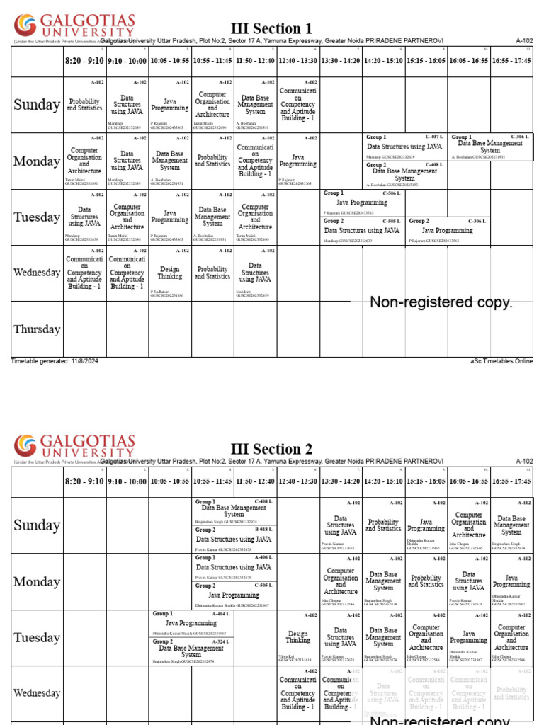 3rd Semester TT | PDF