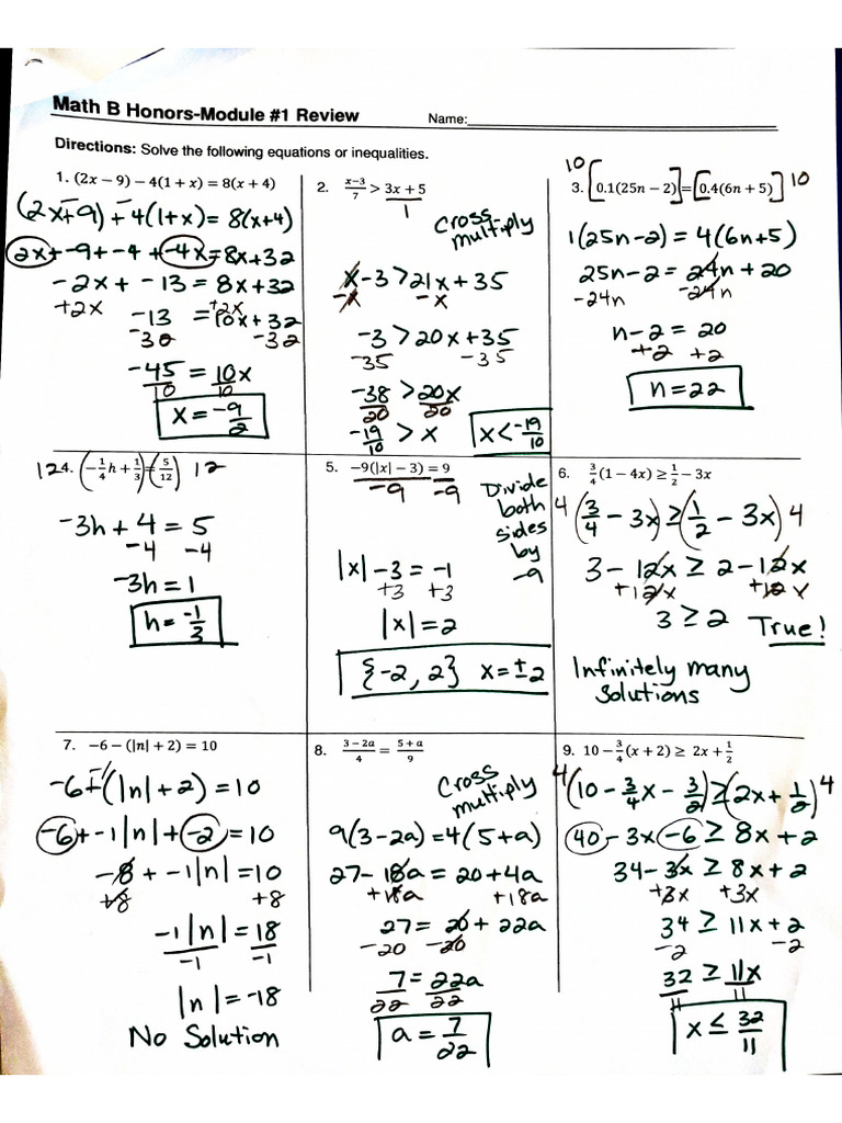 KEY To Mod 1 Review Worksheet KEEP | PDF