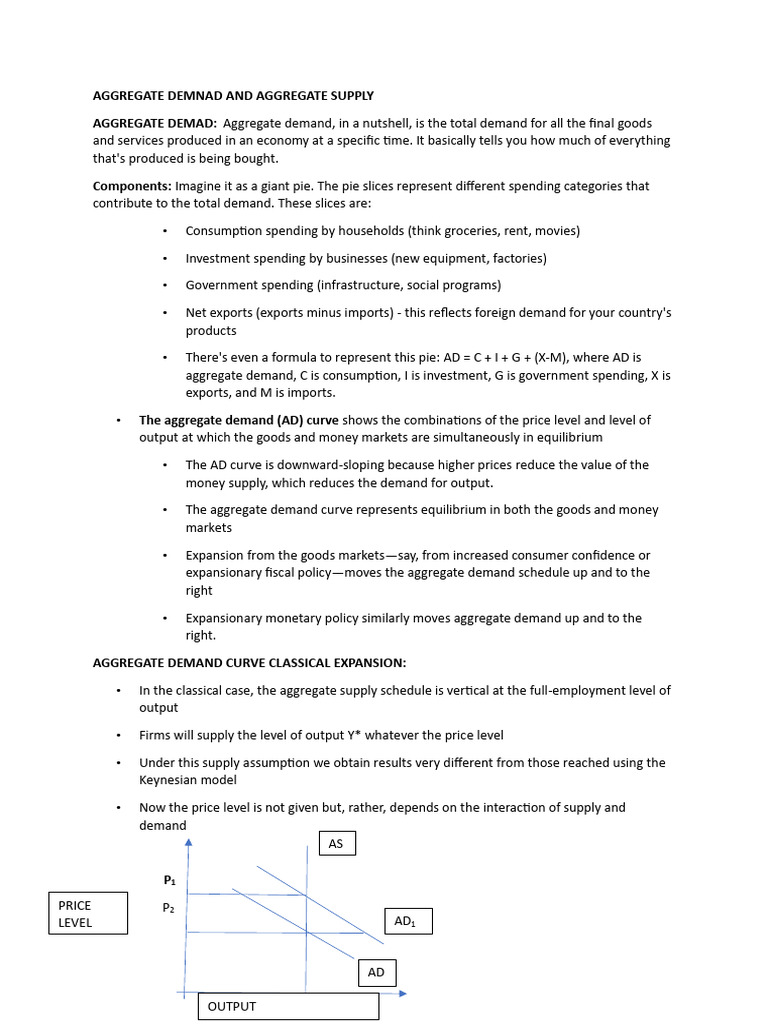 AGGREGATE DEMNAD AND AGGREGATE SUPPLY | PDF | Supply And Demand ...