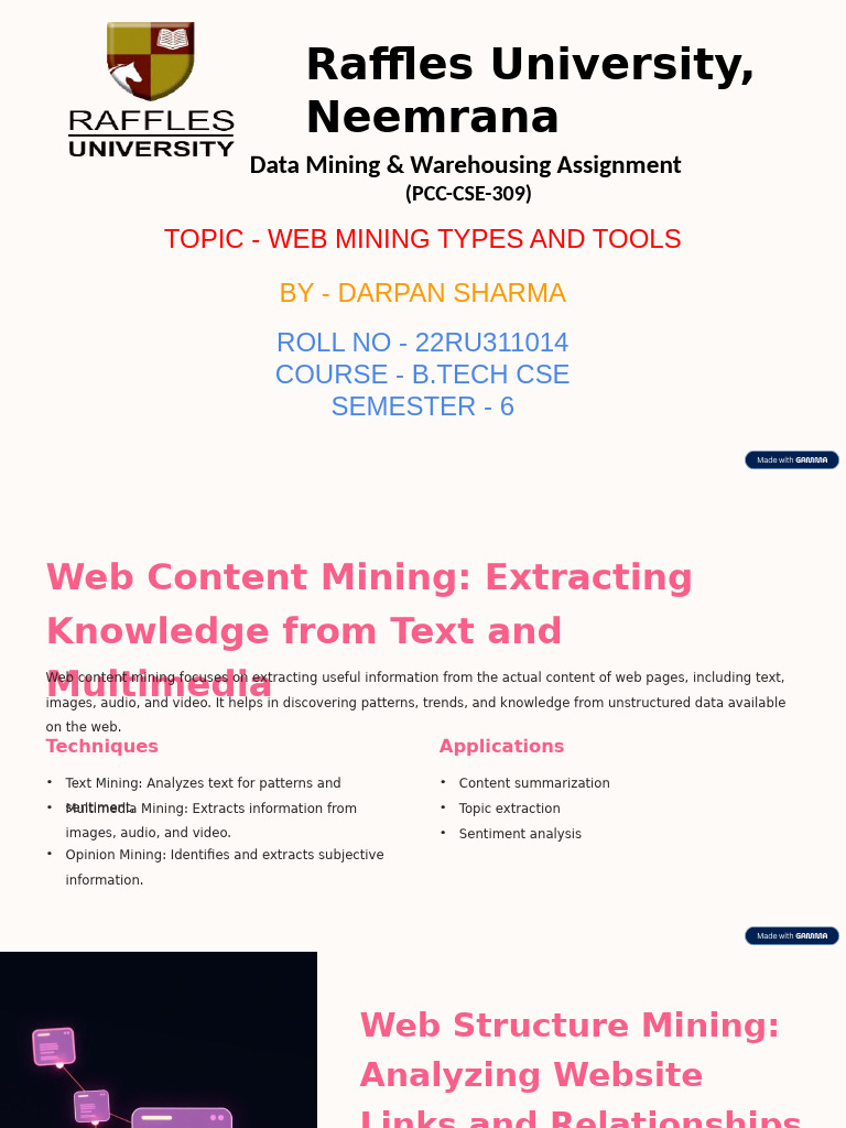 Web Mining - Unearthing Insights From The Digital Landscape | PDF ...