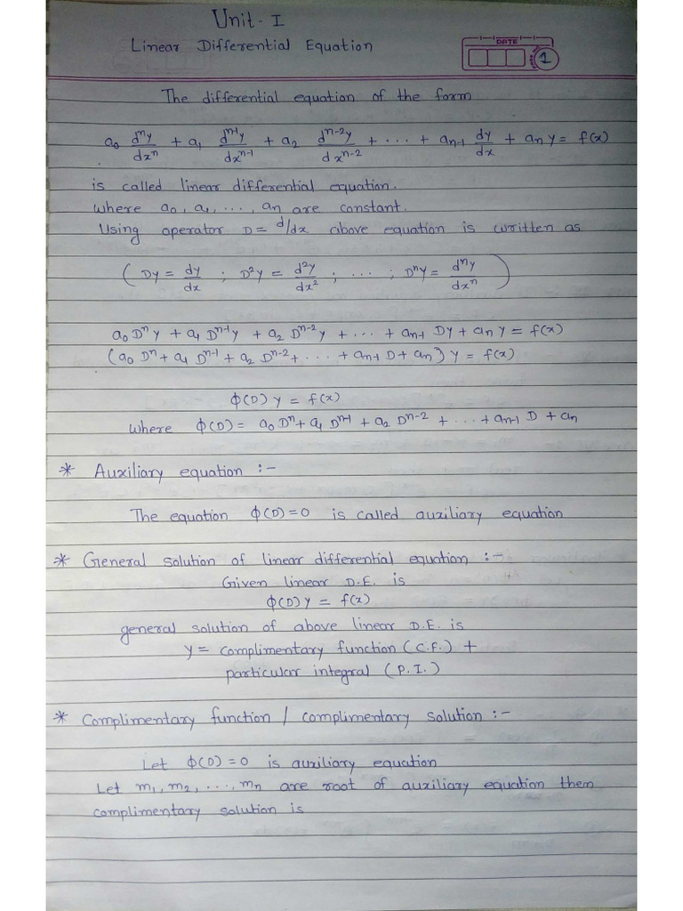 M3 Unit 1 Simple Notes | PDF