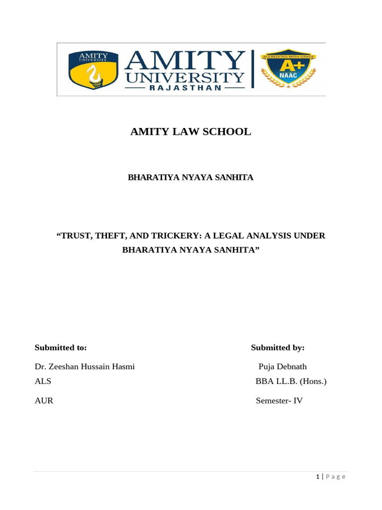 Legal Analysis of BNS Trust Crimes | PDF | Theft | Crimes
