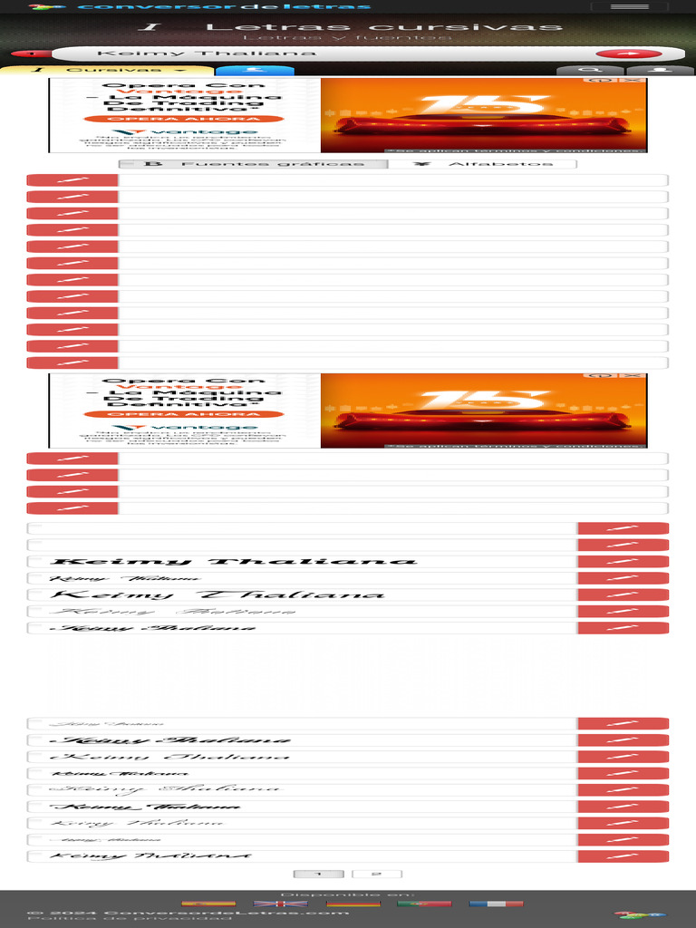 Letras y Tipografías Cursivas, Itálicas e Inclinadas Conversor de ...