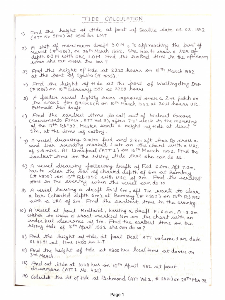 Tide Passage Planning Symbols | PDF