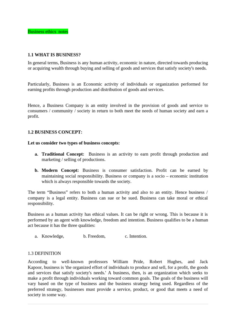 Introduction To Business Ethics | PDF | Business Ethics | Stakeholder ...