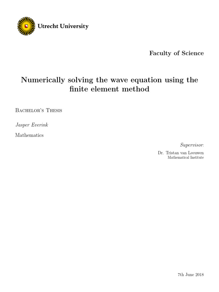 Thesis | PDF | Finite Element Method | Function (Mathematics)