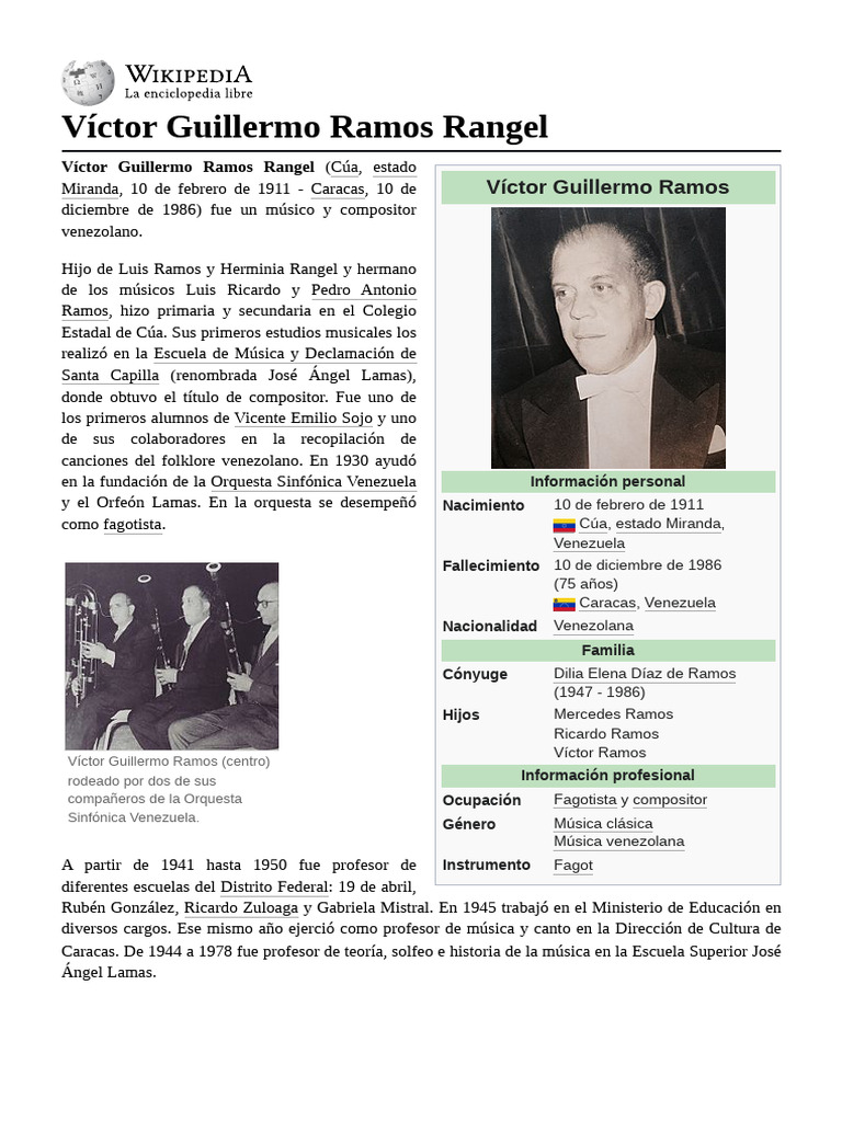 Víctor Guillermo Ramos Rangel | PDF | Musicología | Las artes escénicas