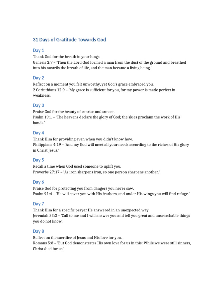 31_Days_Gratitude_Challenge | PDF | Courage | Jesus