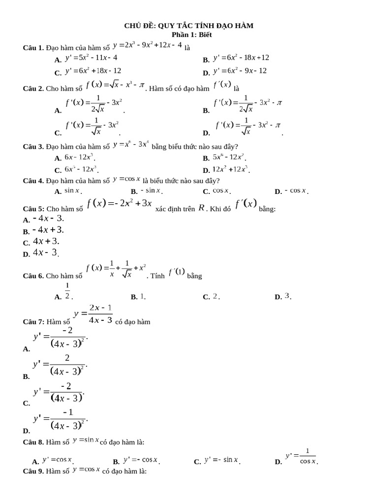 ÔN TẬP SỐ CK2 11C3 | PDF