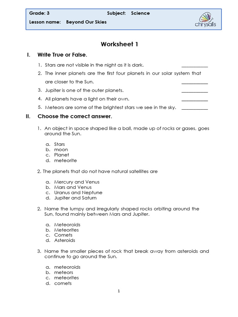 Grade 3 Science: Exploring Space Concepts | PDF | Solar System | Meteoroid