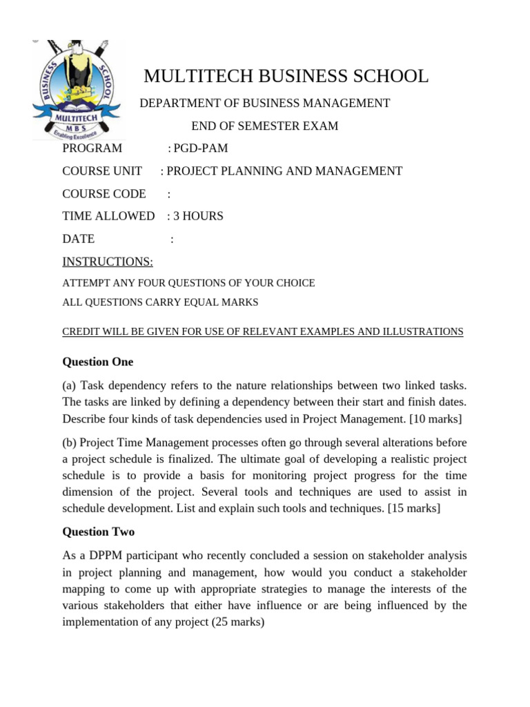 Project Planning & MGT PGD | PDF