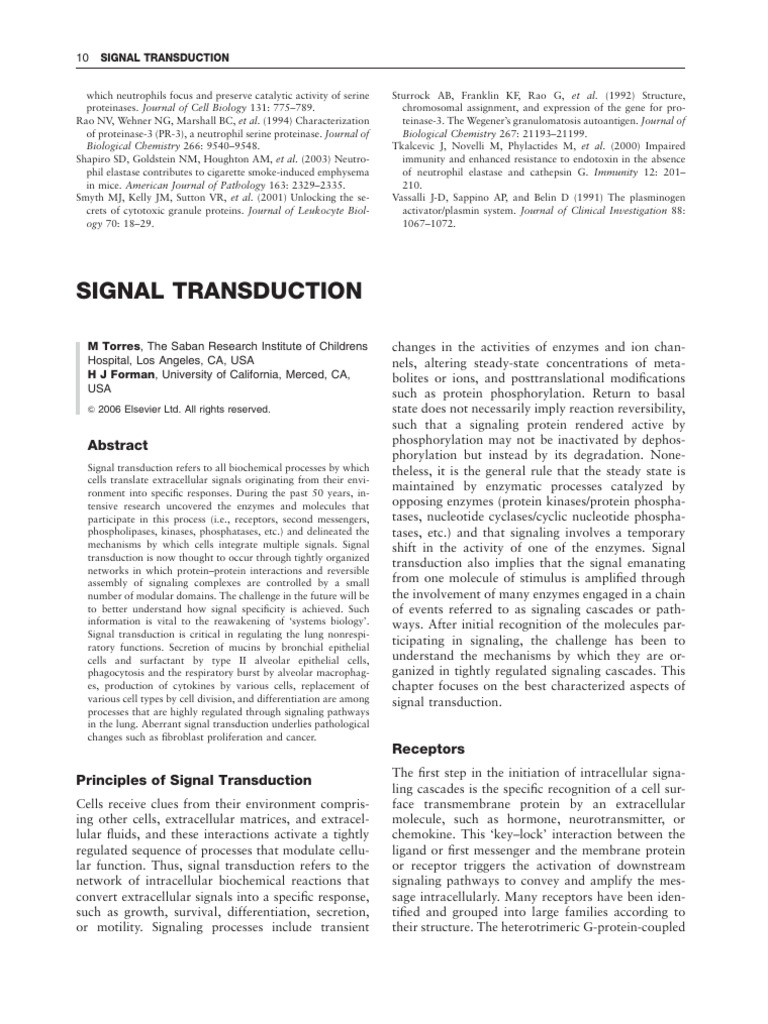 Signal Transduction | PDF | Mitogen Activated Protein Kinase | Signal Transduction