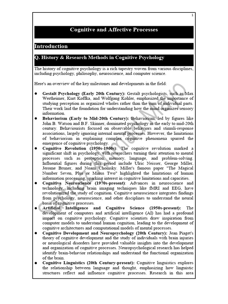 Cognitive and Affective Processes | PDF | Perception | Attention