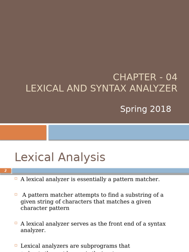 Chapter 04 Lexical and Syntax Analysis | PDF | Parsing | Linguistics
