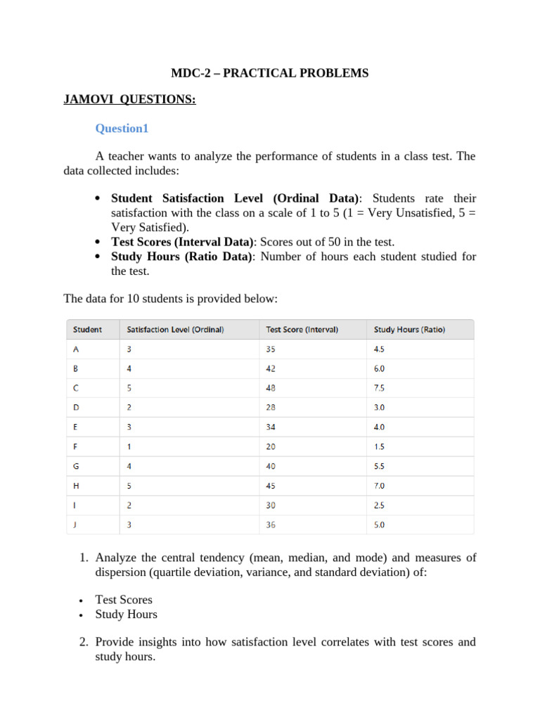 MDC Practical JAMOVI-SEM2 | PDF | Level Of Measurement | Mode (Statistics)