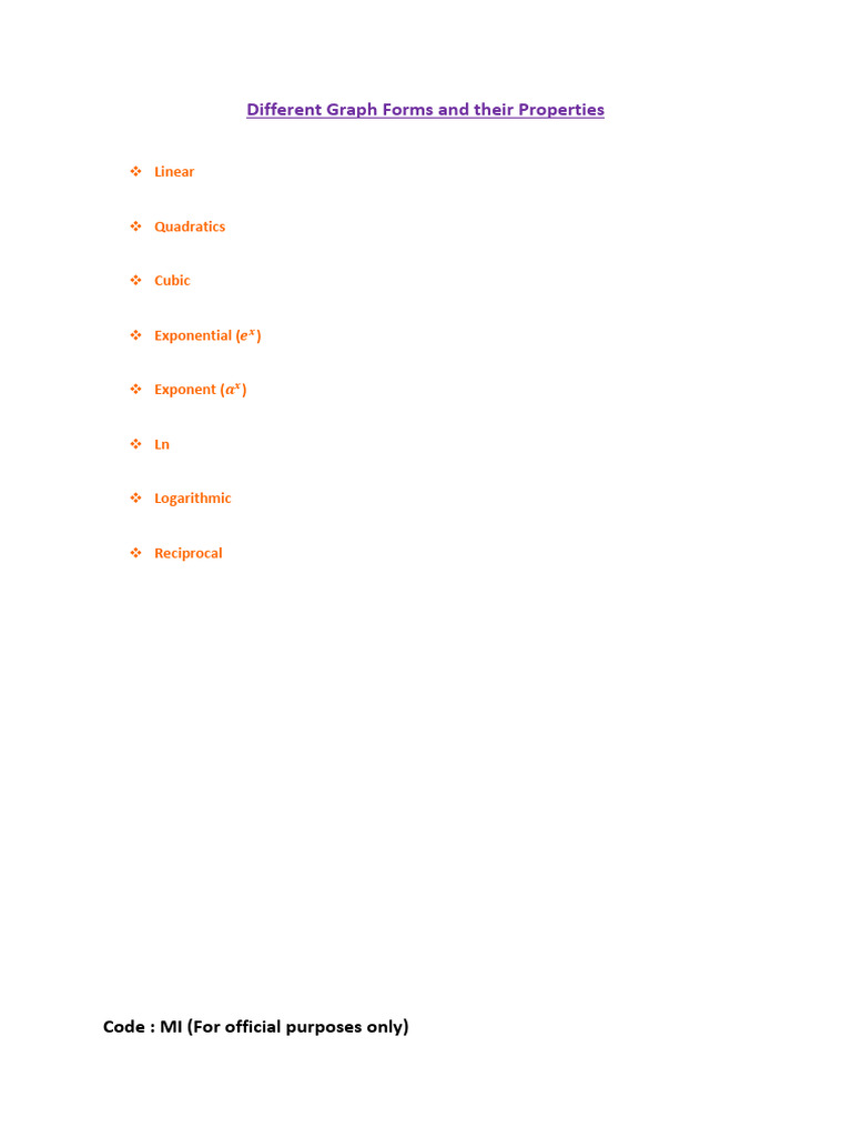 Different Graph Forms and their Properties | PDF | Asymptote ...