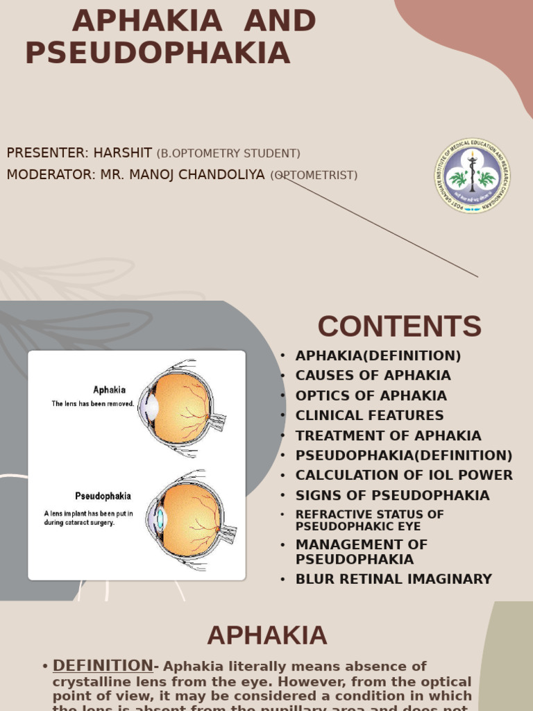 Aphakia and Pseudophakia2 | PDF | Myopia | Glasses