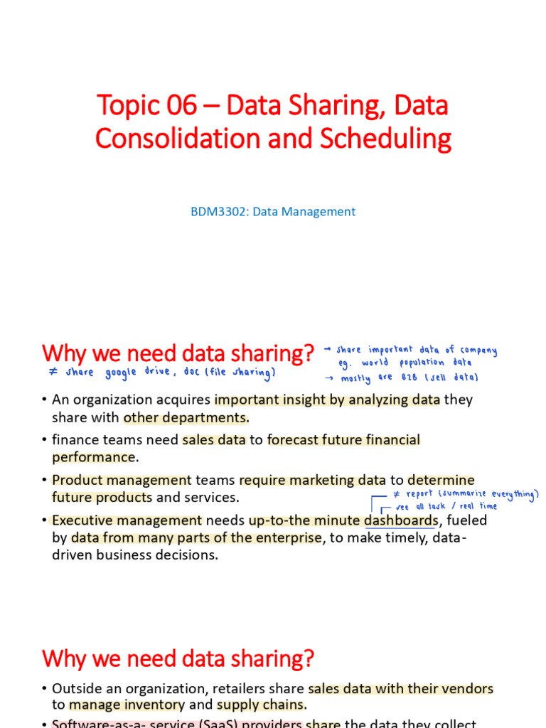 06 - Data Sharing Consolidation Scheduling-Week10 | PDF | Data | Retail