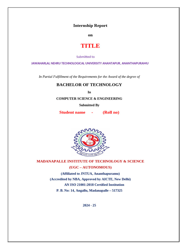 Internship Report Format | PDF | Statistical Classification | Machine Learning