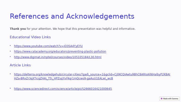 References and Acknowledgements | PDF
