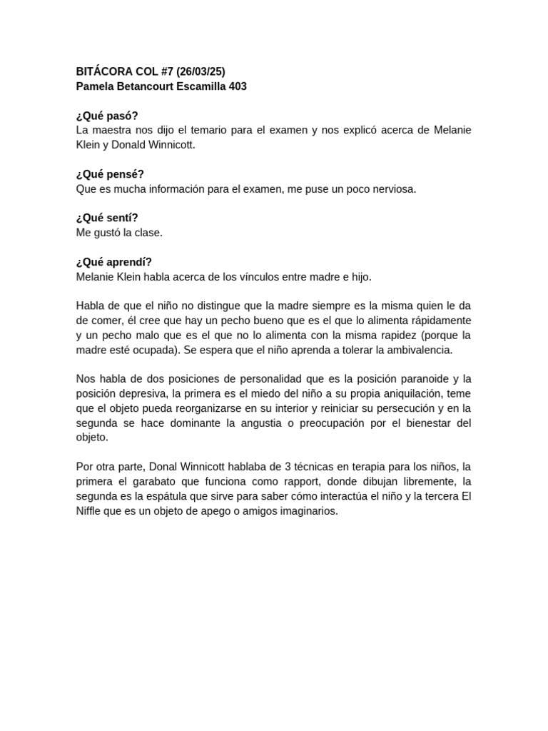 Bitácora Col 7 | PDF