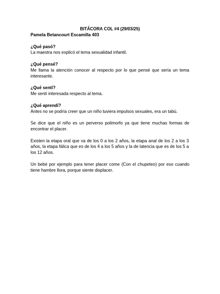 Bitácora Col 4 | PDF