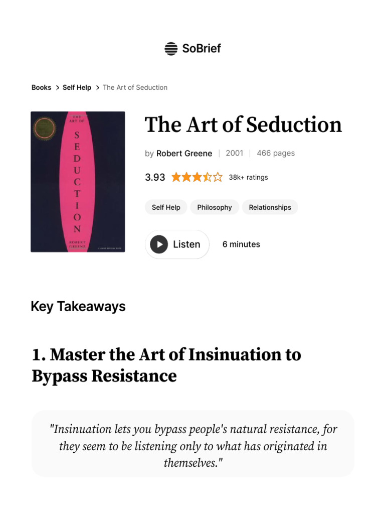 The Art of Seduction | PDF | Seduction | Psychology