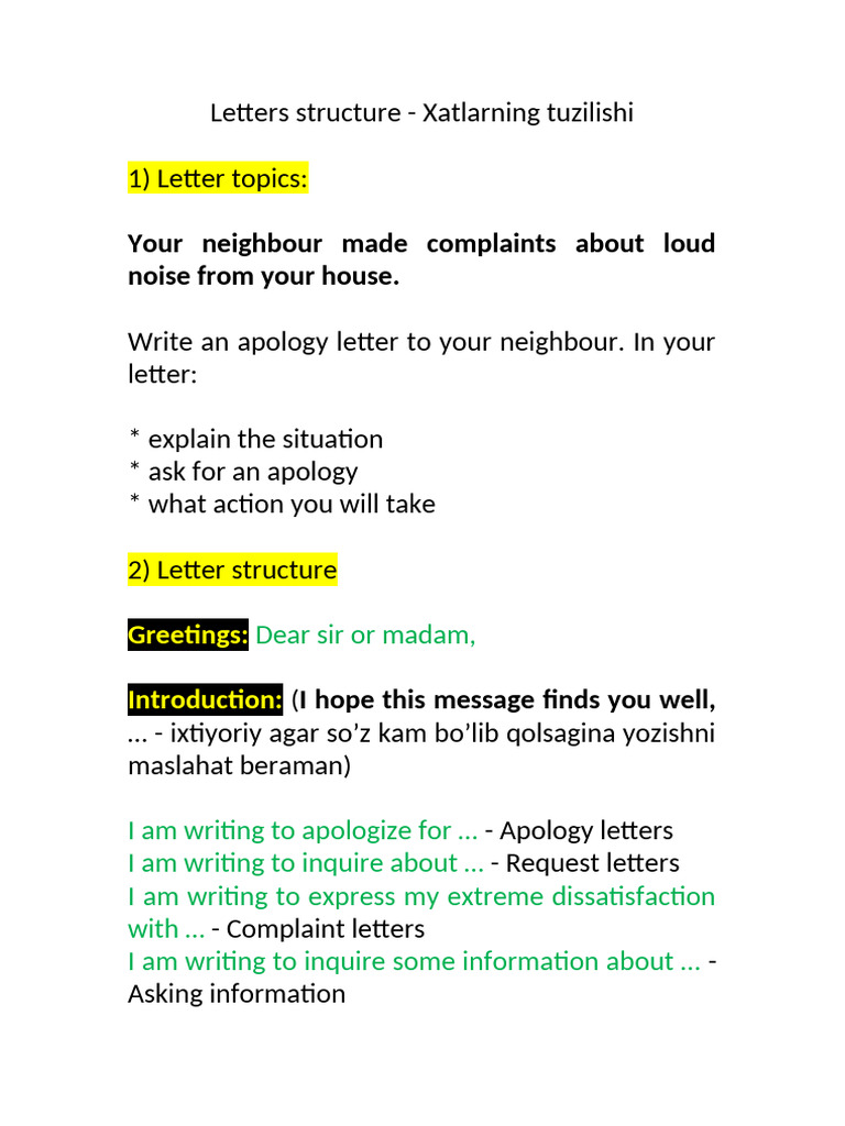 Universal Structure For Letters !!! | PDF