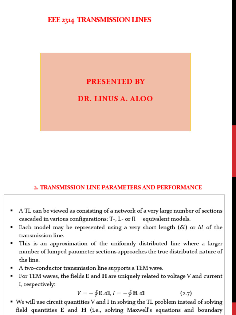 Chapter2-L4&5-TL Performance | PDF | Transmission Line | Dispersion ...