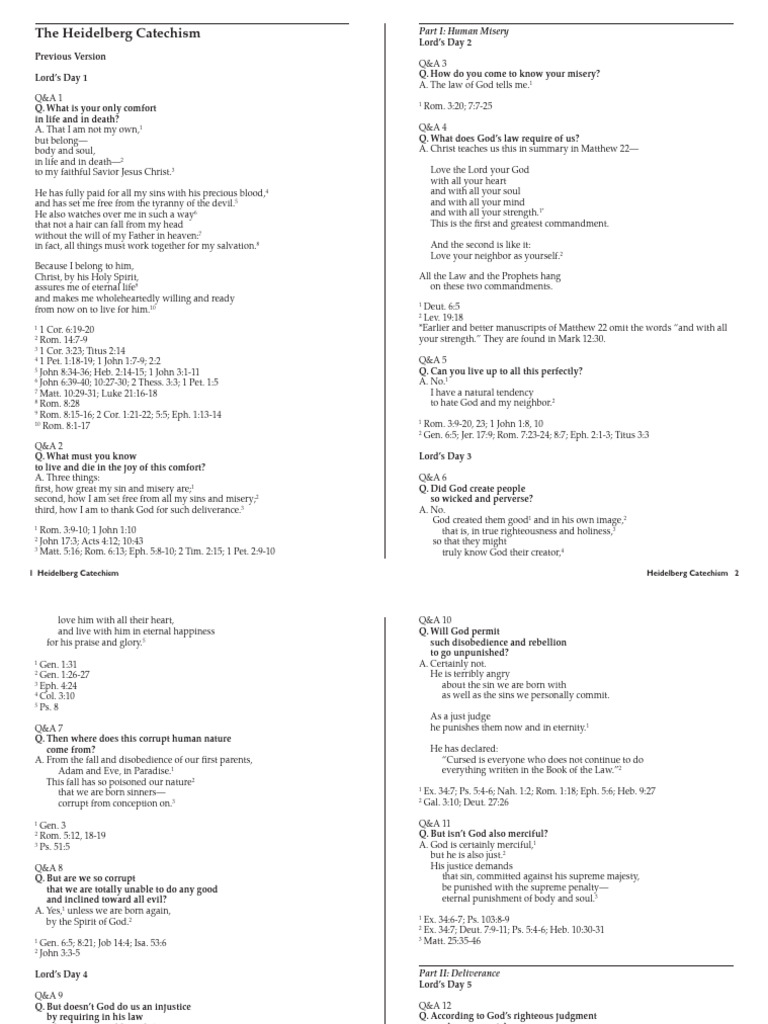 Heidelberg Catechism Old | PDF | God The Father | Salvation