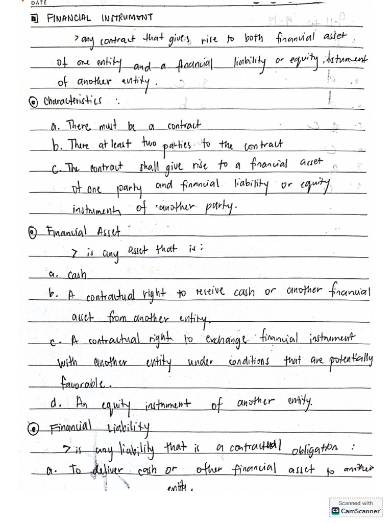 Financial Instrument Notes | PDF