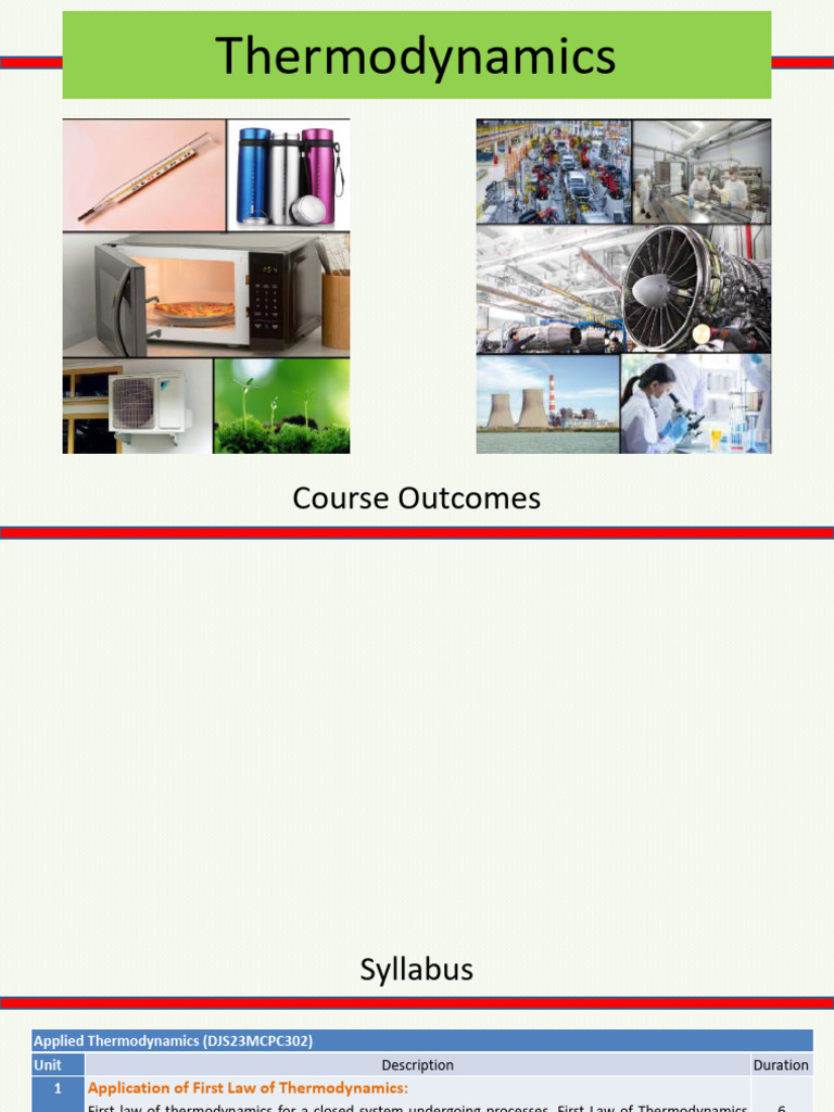 Applied Thermodynamics Module 1 2024-25 | PDF | Thermodynamics | Entropy