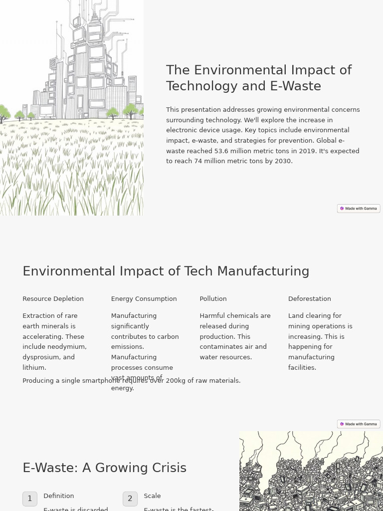 The Environmental Impact of Technology and E Waste | PDF | Electronic ...