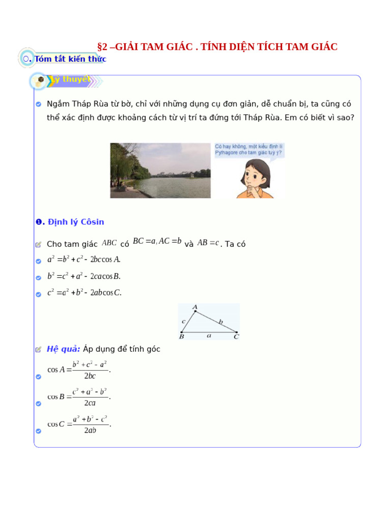 C4 - B2 - GIẢI TAM GIÁC. TÍNH DIỆN TÍCH TAM GIAC | PDF
