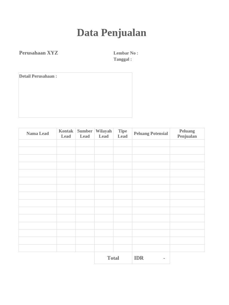 Template 09 Sales Data | PDF