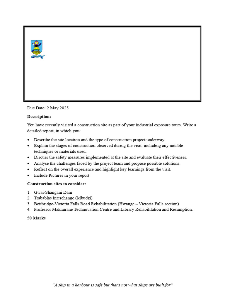 Construction Technology ECW2207 Long Term Assignment | PDF