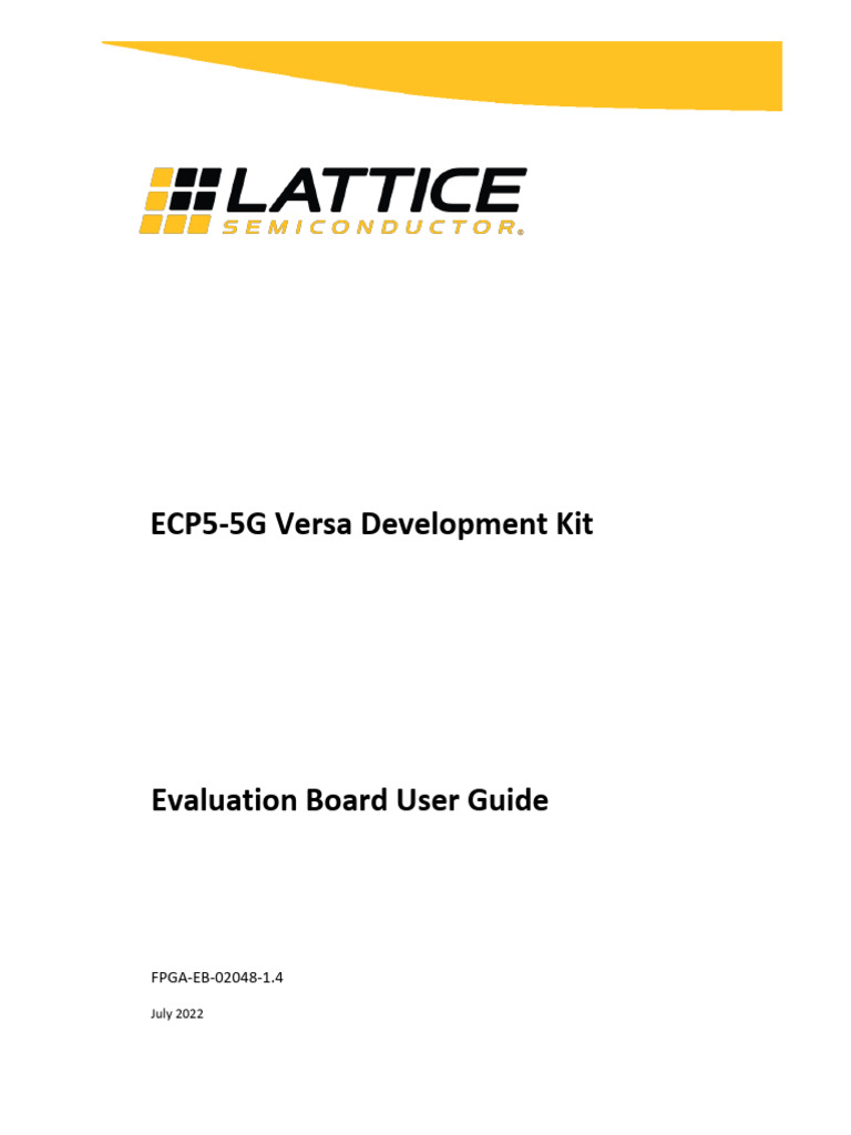 FPGA EB 02048 1 4 ECP5 5G Versa Development Kit User Guide | PDF | Usb | Field Programmable Gate ...
