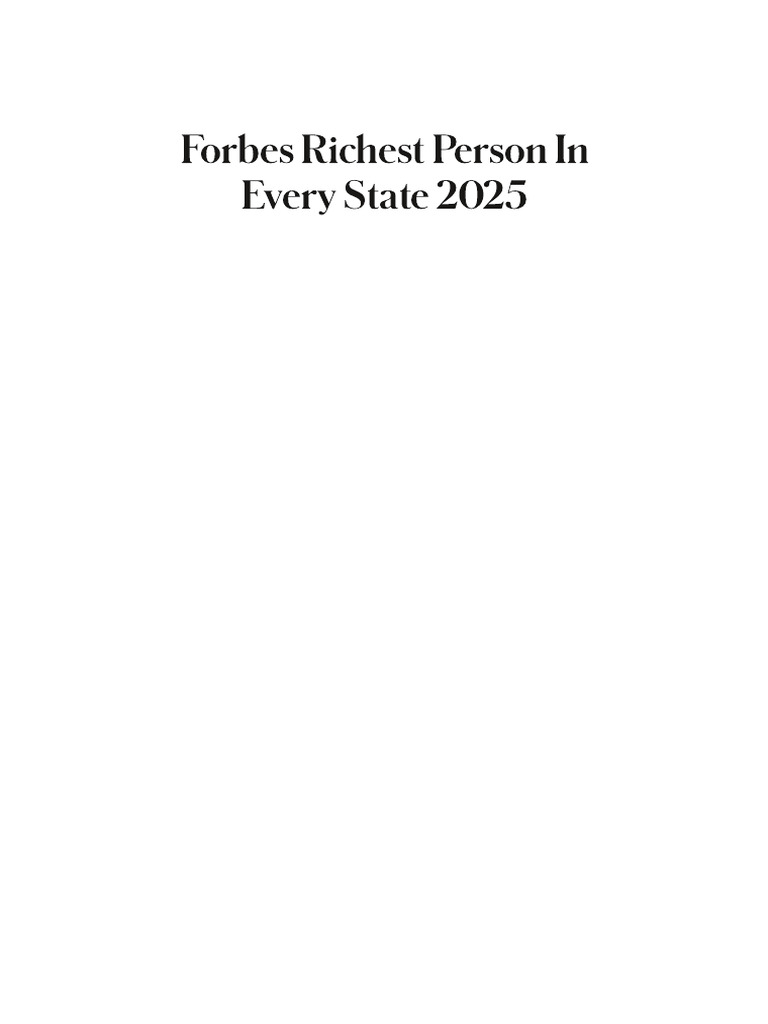 Forbes Richest Person In Every State 2025 | PDF